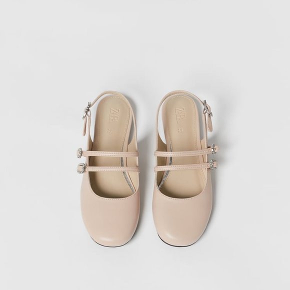 Zara | Shoes | Nwt Zara Kids Flat Slingbacks Pink Ref 250230 35 Girls ...